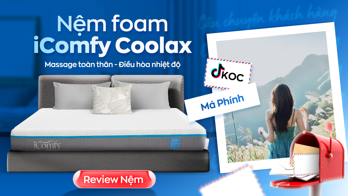 TikToker Má Phính review nệm iComfy Coolax